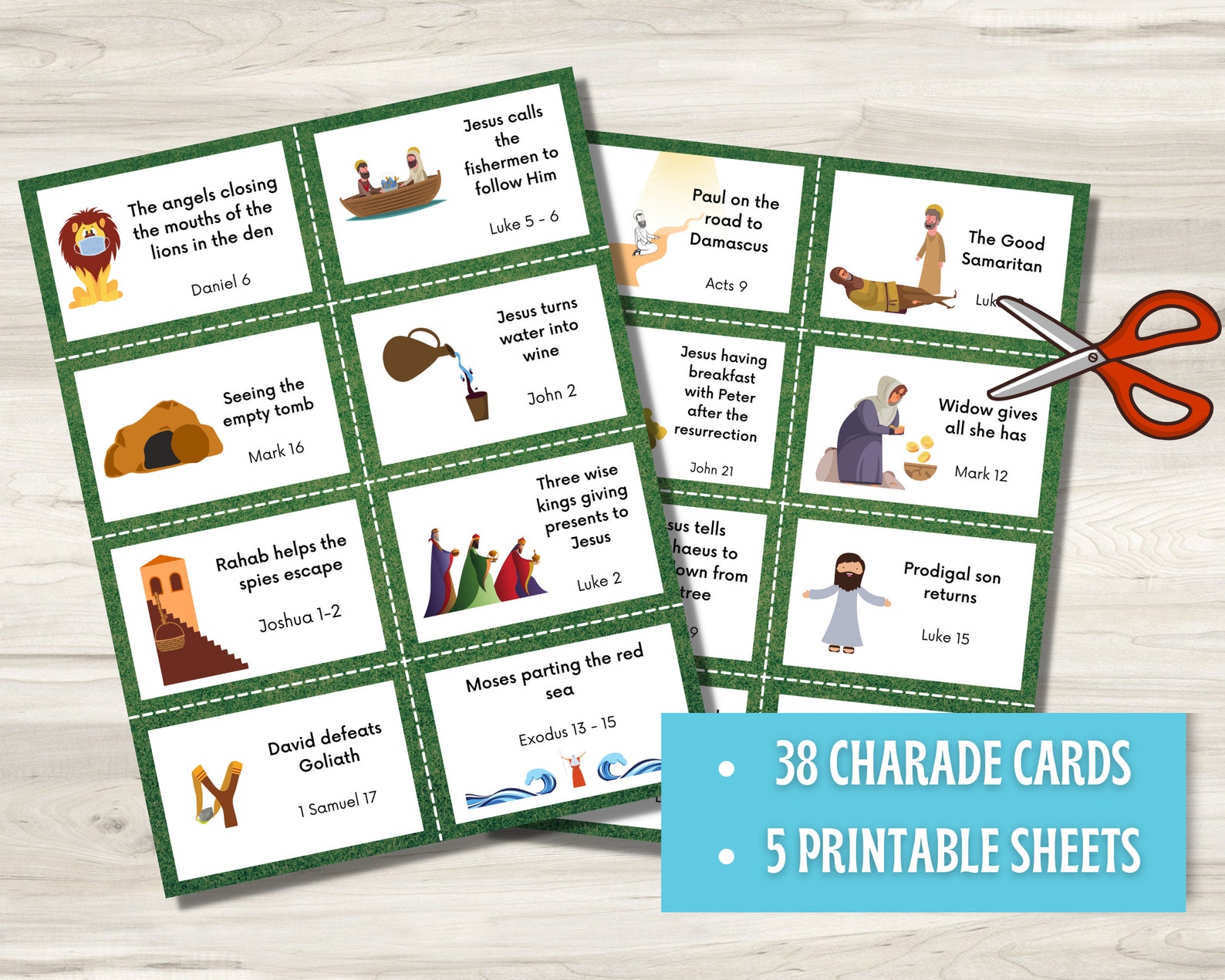 Bible Verse Charades for Kids Bible Pictionary, Bible Activities for ...