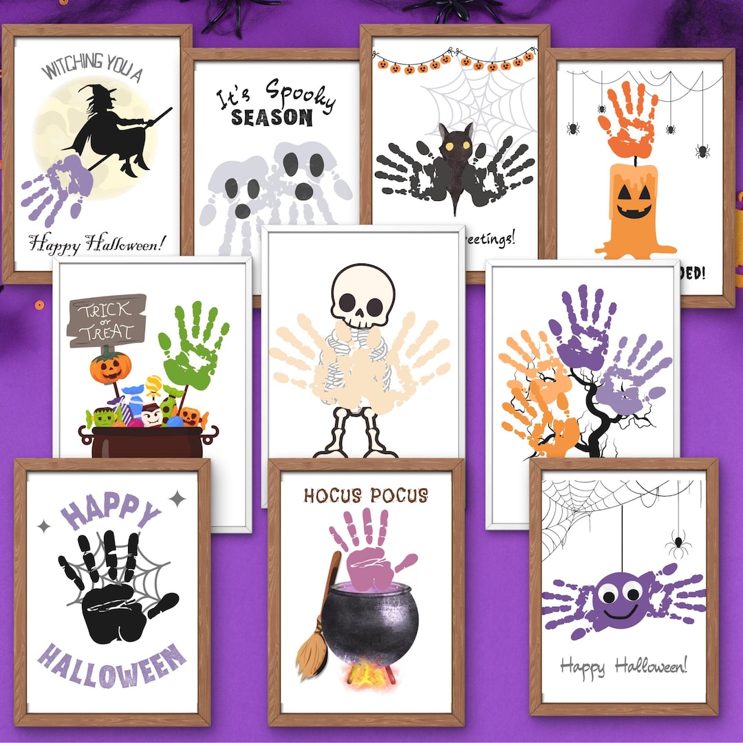 Halloween Handprint Art Fall Handprint Craft, Halloween Keepsake ...