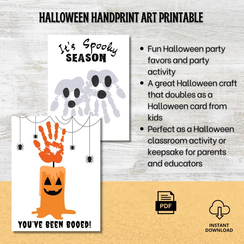 Halloween Handprint Art Fall Handprint Craft, Halloween Keepsake ...
