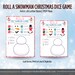 Roll A Snowman Game Christmas Dice Game | Printable Christmas Game ...