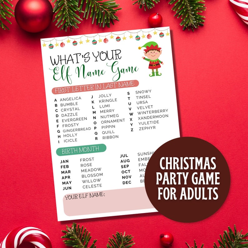 Whats Your Elf Name Game, Friendsmas Games, Elf Name Generator, Teen ...