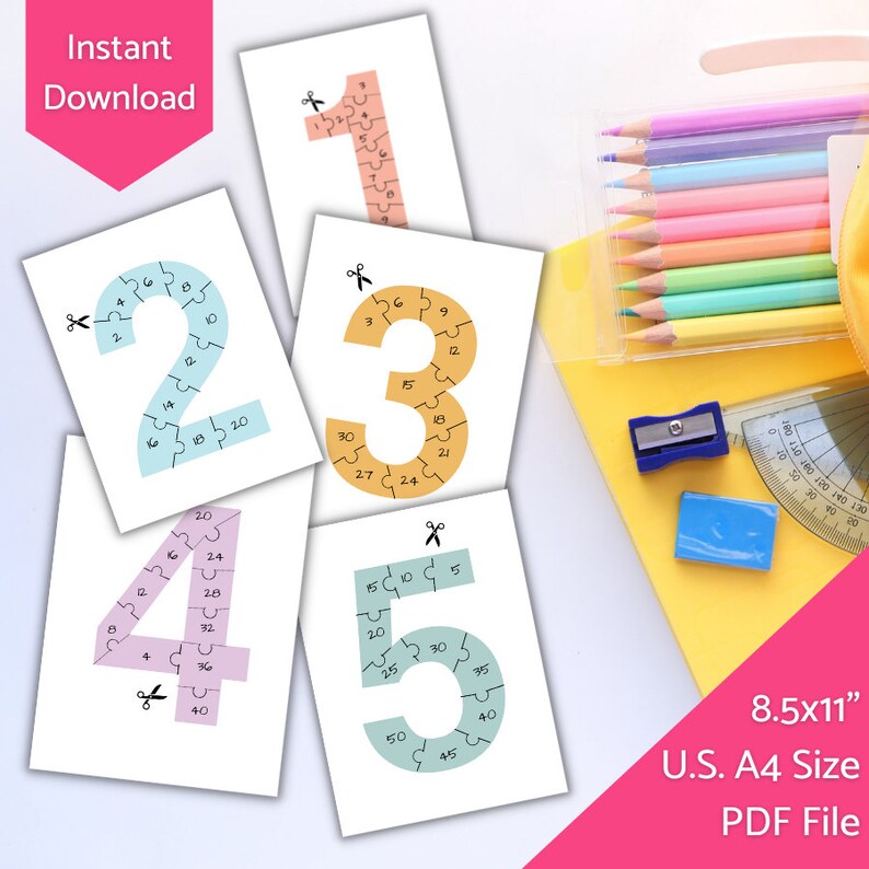 Skip Counting Number Posters 1-10 Preschool Skip Counting Puzzles ...