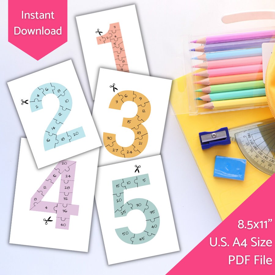 Skip Counting Number Posters 1-10 | Preschool Skip Counting Puzzles ...