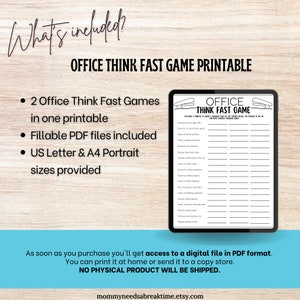 Office Think Fast Game Team Building Games, Coworker Games Workplace ...