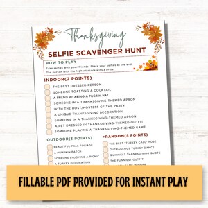 Thanksgiving Scavenger Hunt for Adults, Thanksgiving Photo Scavenger ...