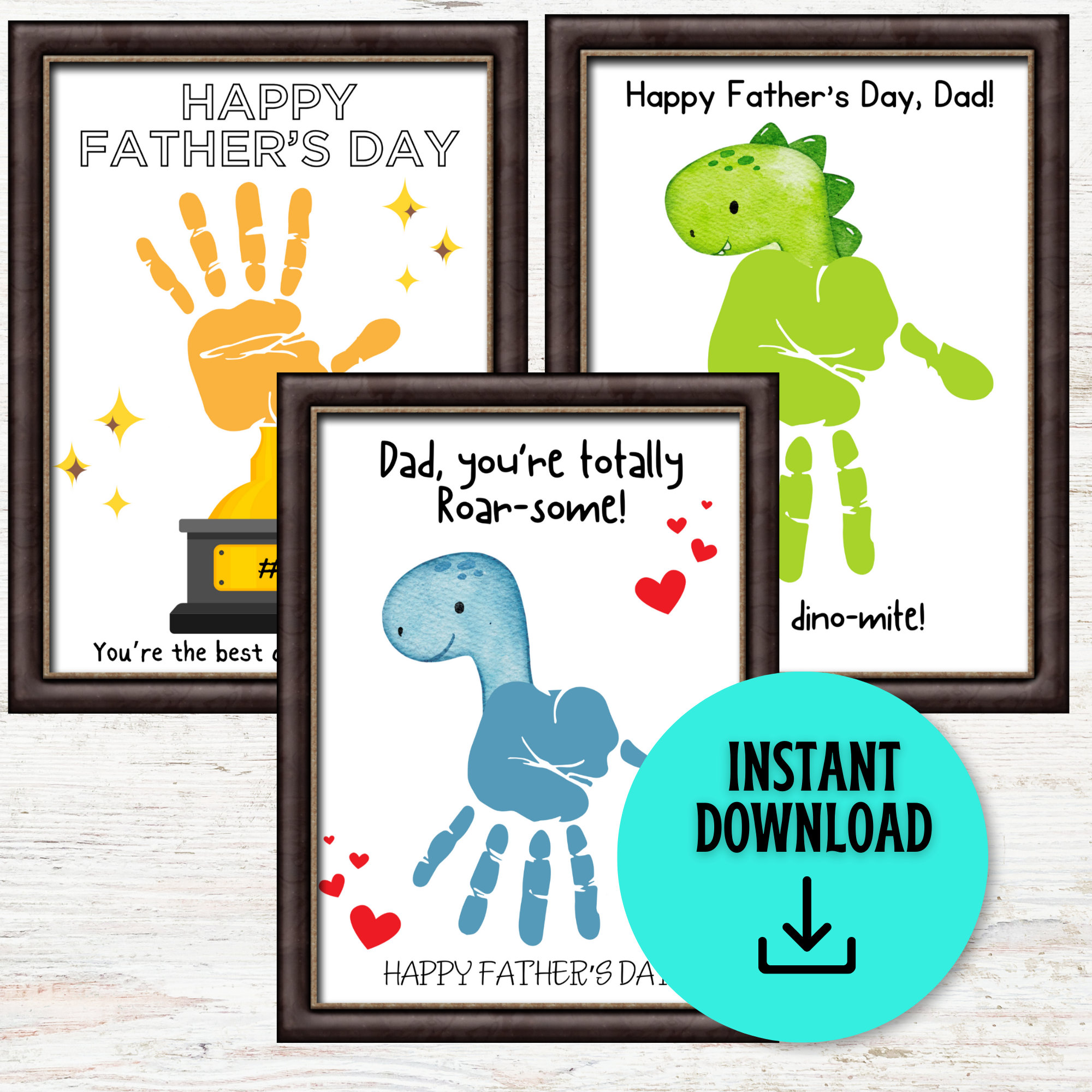 Fathers Day Handprint Art Meaningful Dad Gift, DIY Gift for Dad 1st ...