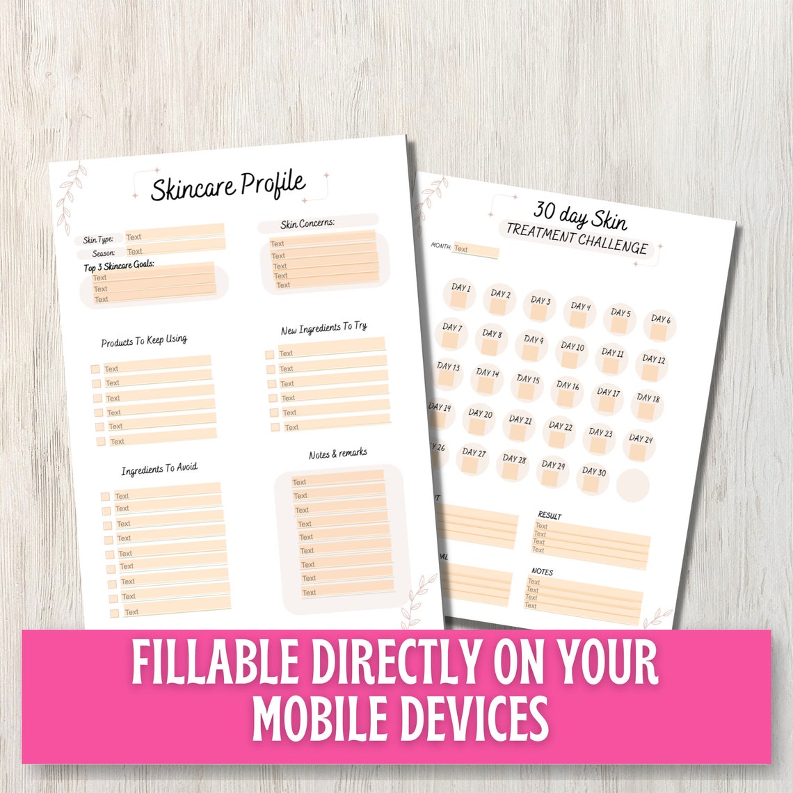 Skin Care Routine Printable Fillable Skin Care Products Skin Care ...