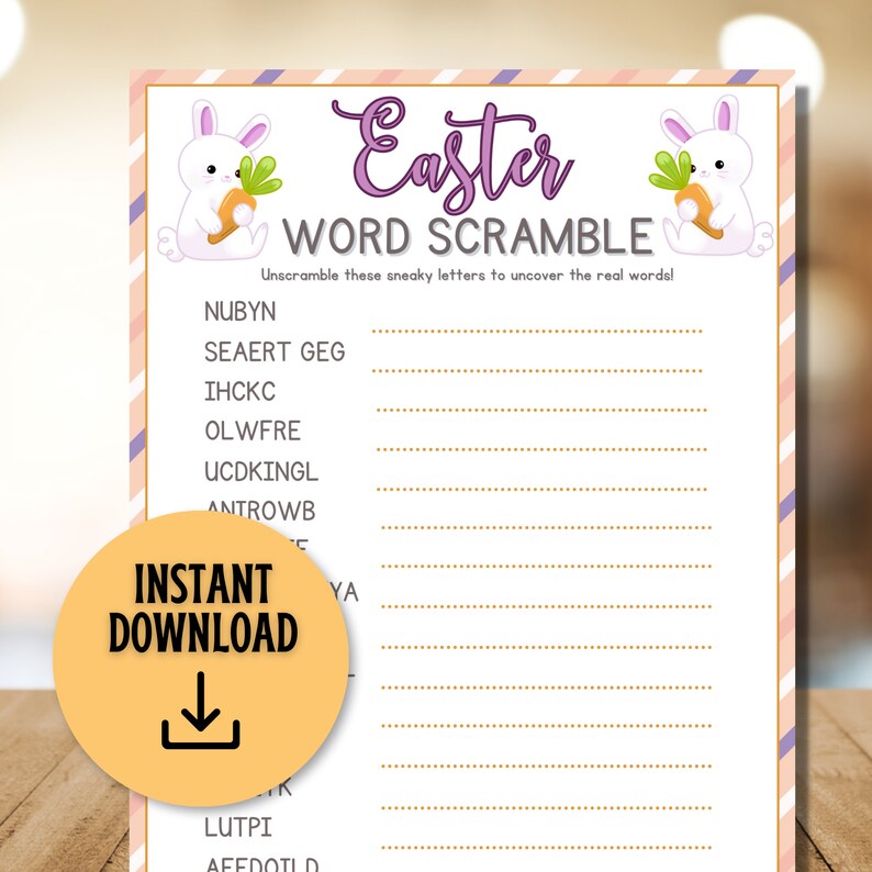 Easter Word Scramble Montessori Busy Book Easter Word Games Spring ...