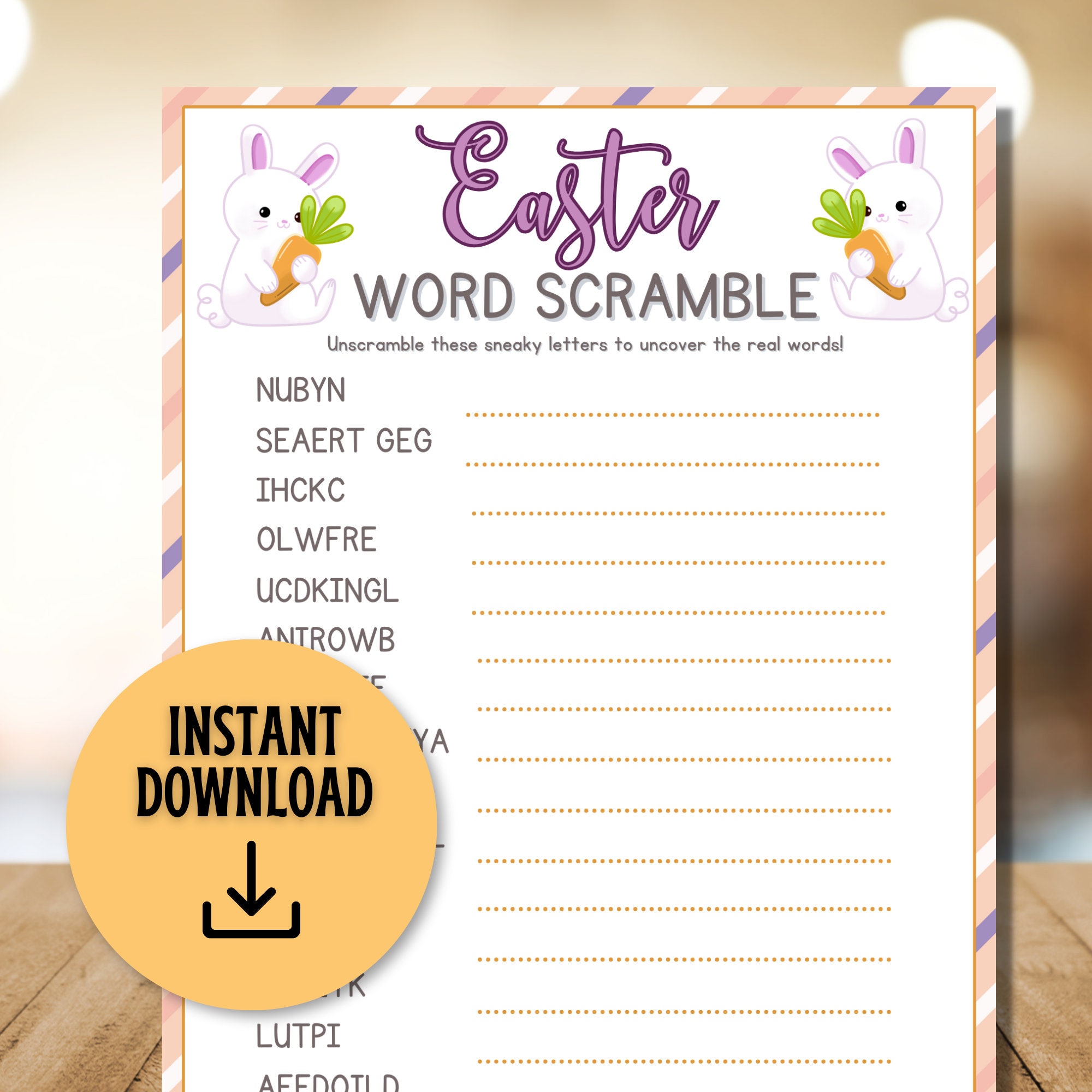 Easter Word Scramble Montessori Busy Book, Easter Word Games Spring ...