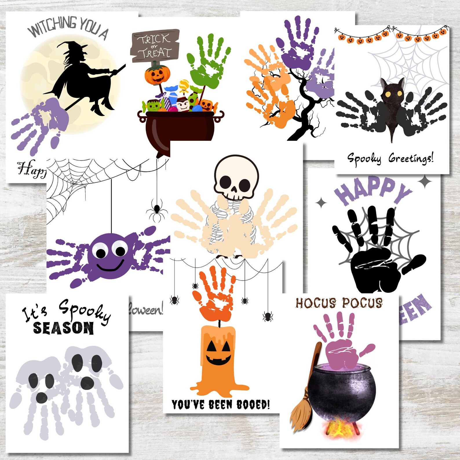 Halloween Handprint Art Bundle Handprint Craft, Halloween Daycare Craft ...