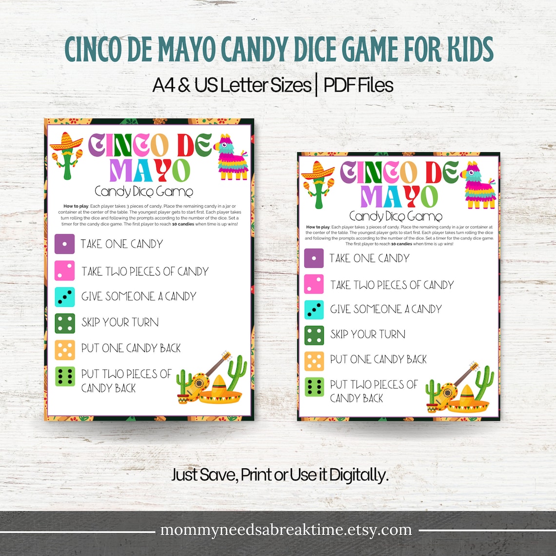 Cinco De Mayo Candy Dice Game, Cinco De Mayo Games Fiesta Ice Breaker ...