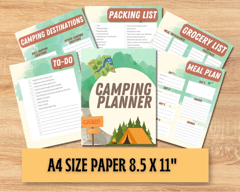 Camping Planner Digital Trip Planner, Fillable Camping Checklist,family ...