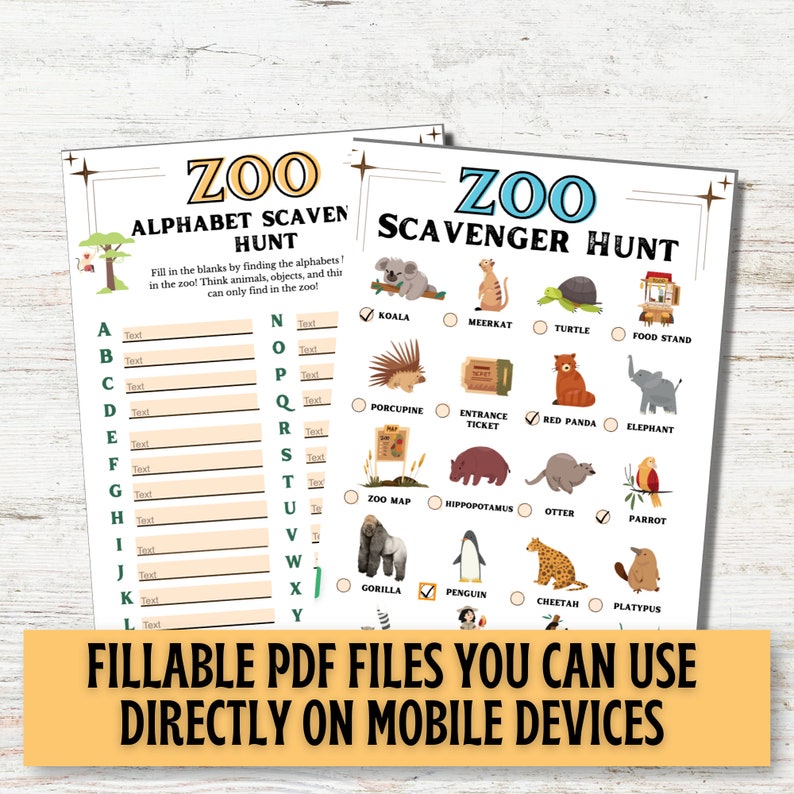 Zoo Scavenger Hunt Zoo Treasure Hunt, Birthday Scavenger Hunt, Zoo ...