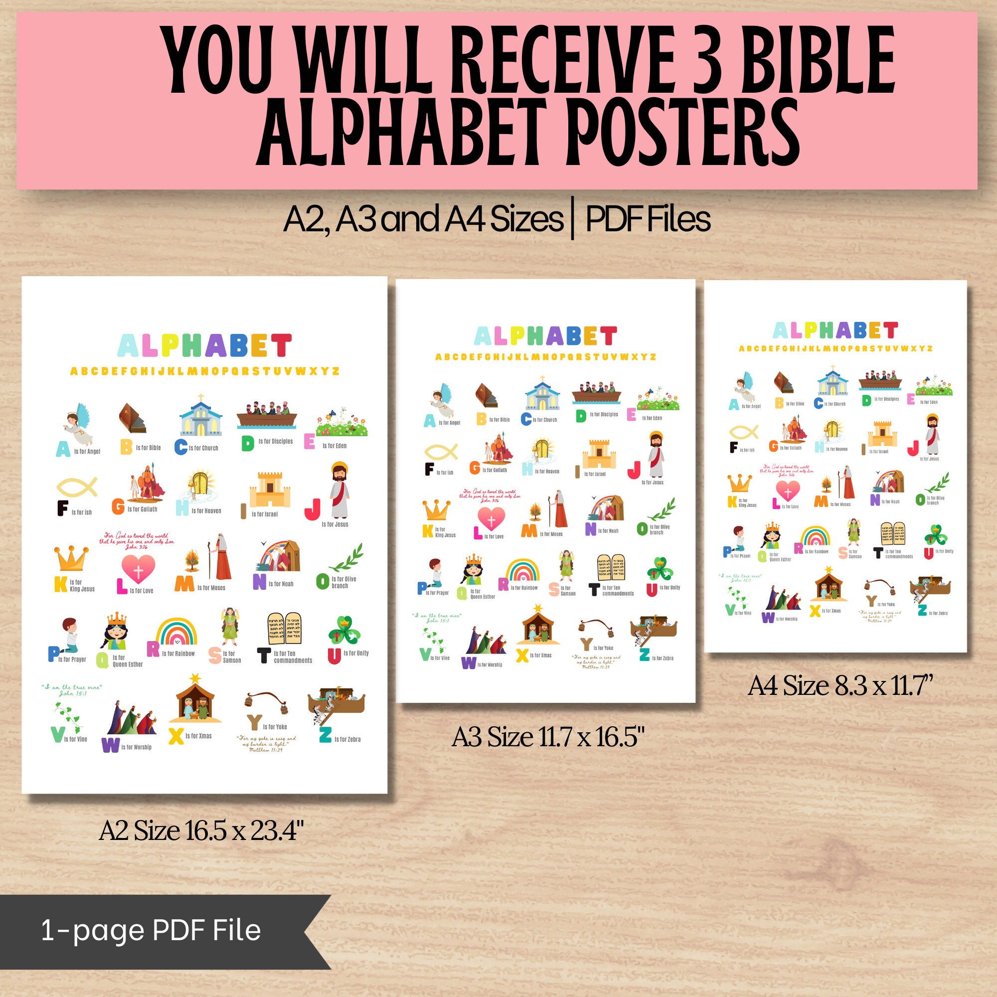 Bible Alphabet Church Nursery Decor | Christian Baby Decor | Over the ...