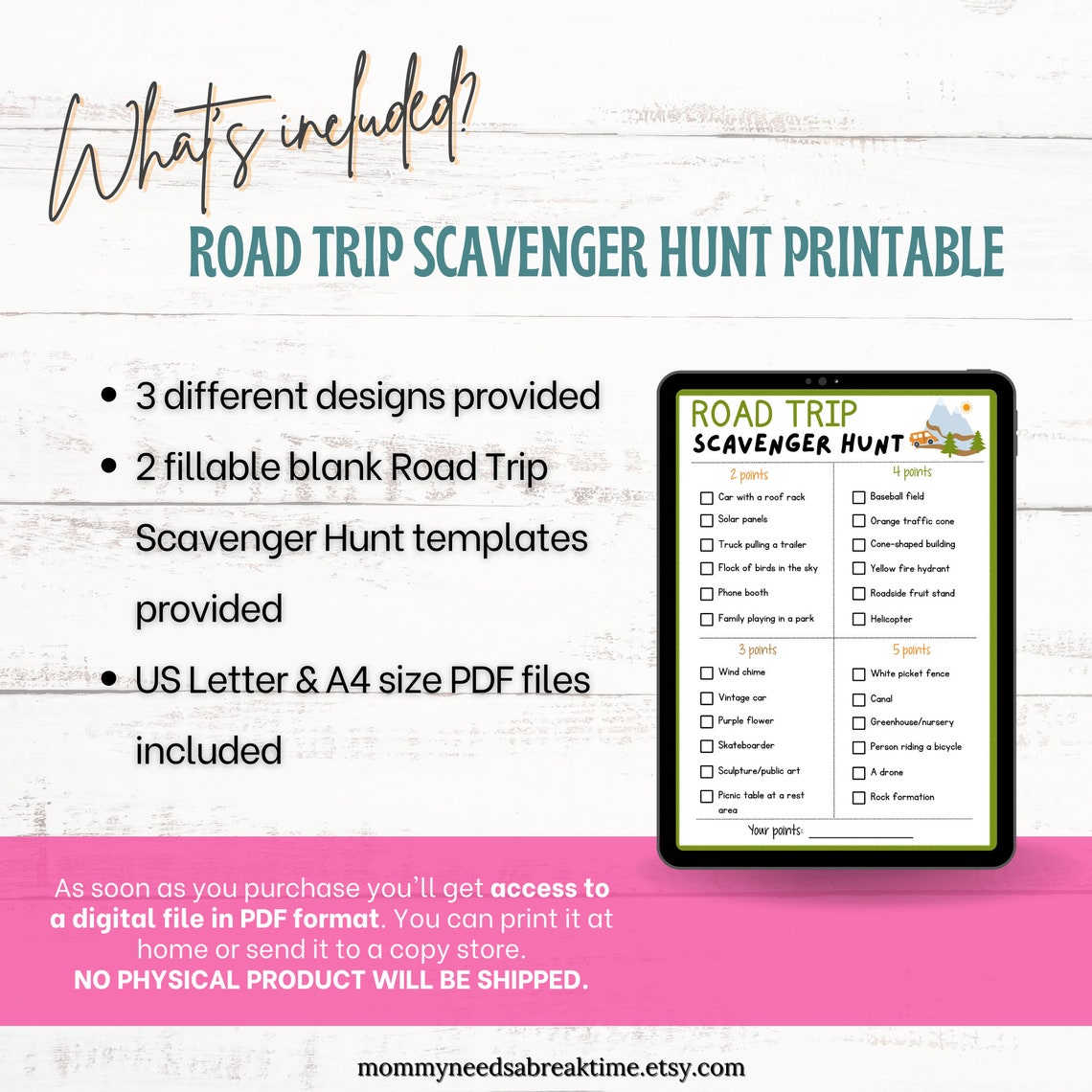 Road Trip Scavenger Hunt Road Trip Games, Road Trip Activity, Family ...
