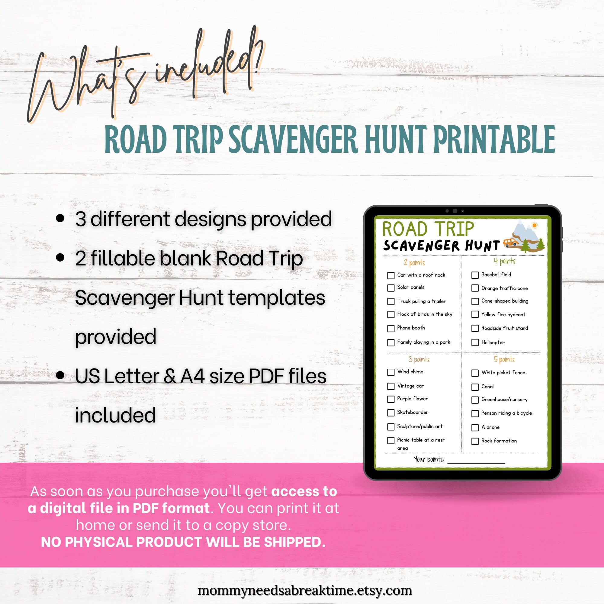 Road Trip Scavenger Hunt Road Trip Games, Road Trip Activity, Family ...
