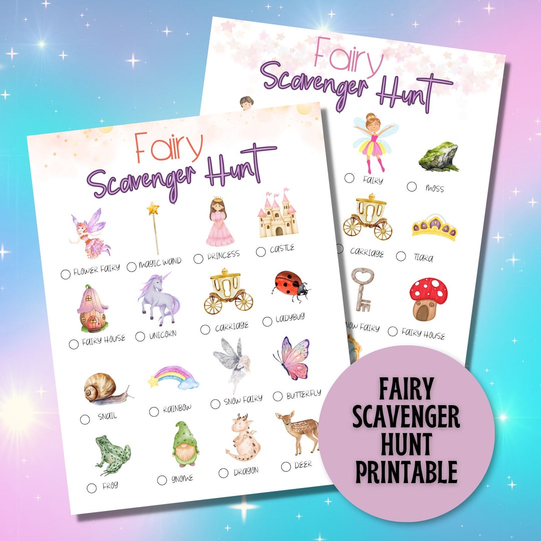 Fairy Scavenger Hunt Fairy Party Favors, Girls Scavenger Hunt Fairy ...