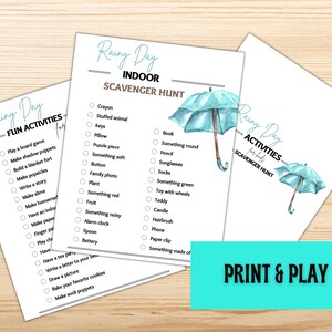 Fillable Rainy Day Indoor Scavenger Hunt Indoor Activities - Etsy