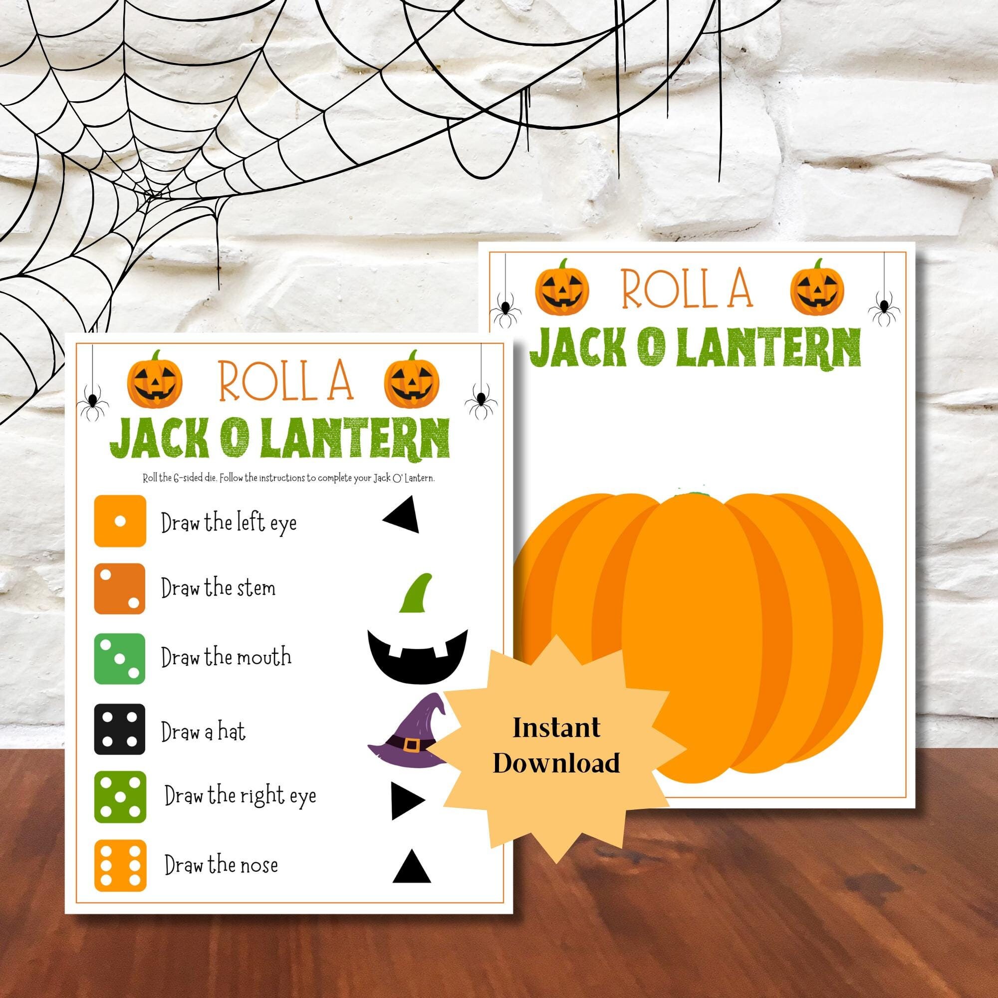 Roll A Pumpkin Halloween Dice Game, Halloween Classroom Favor Halloween ...