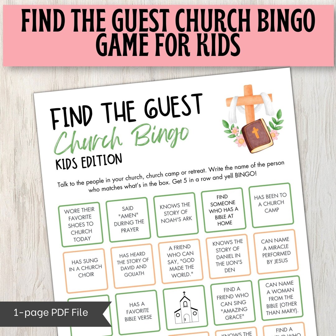 Find the Guest Church Bingo Christmas Bingo Game Find Someone Who Bible ...