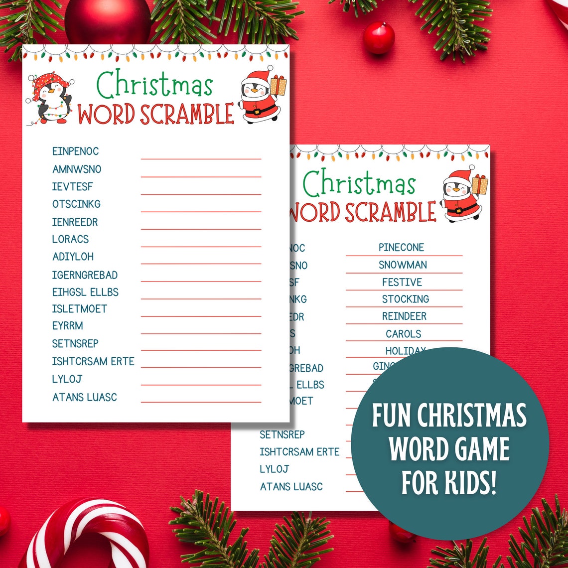 Printable Christmas Word Scramble, Fillable Christmas Word Scramble ...