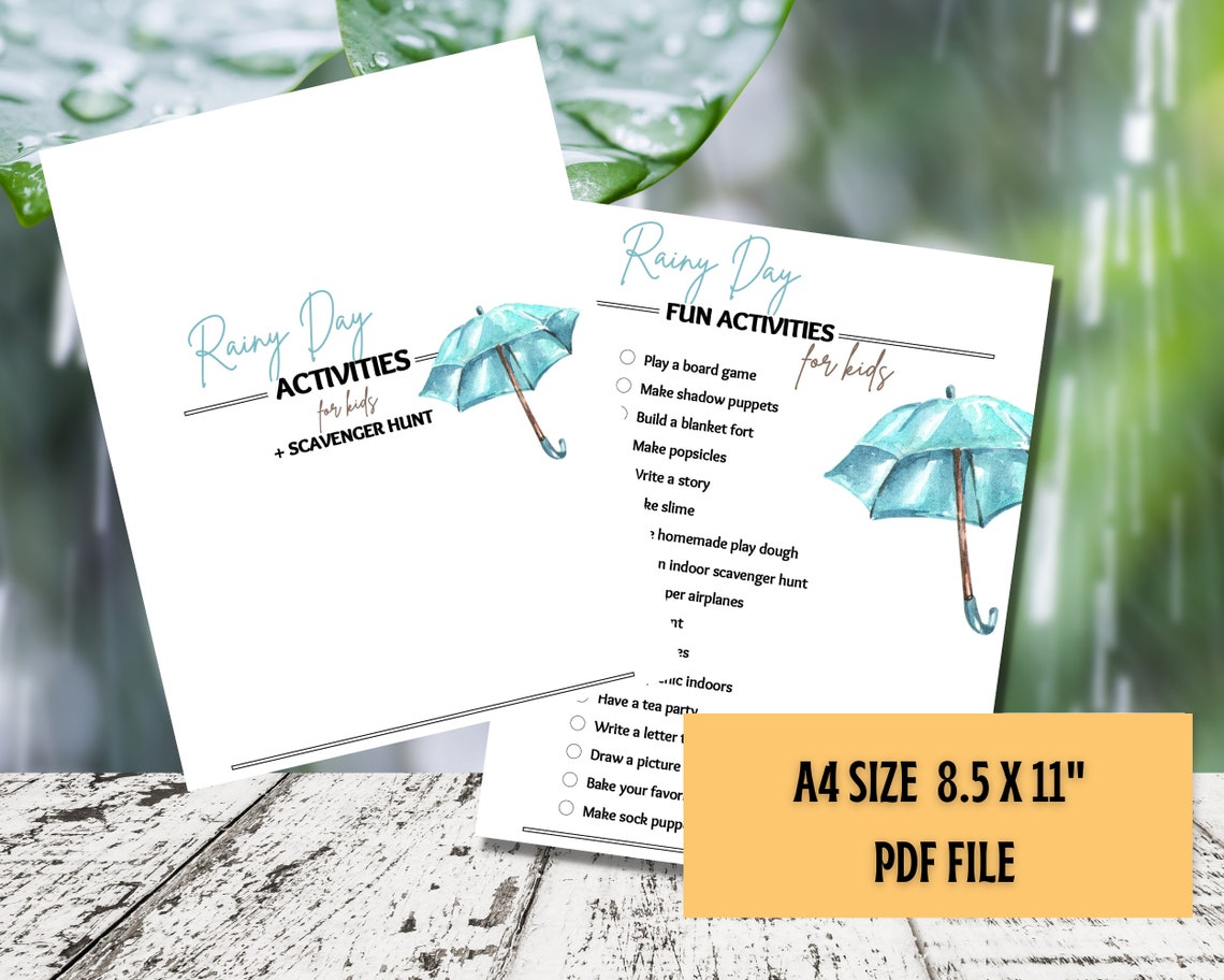 Fillable Rainy Day Indoor Scavenger Hunt Indoor Activities - Etsy