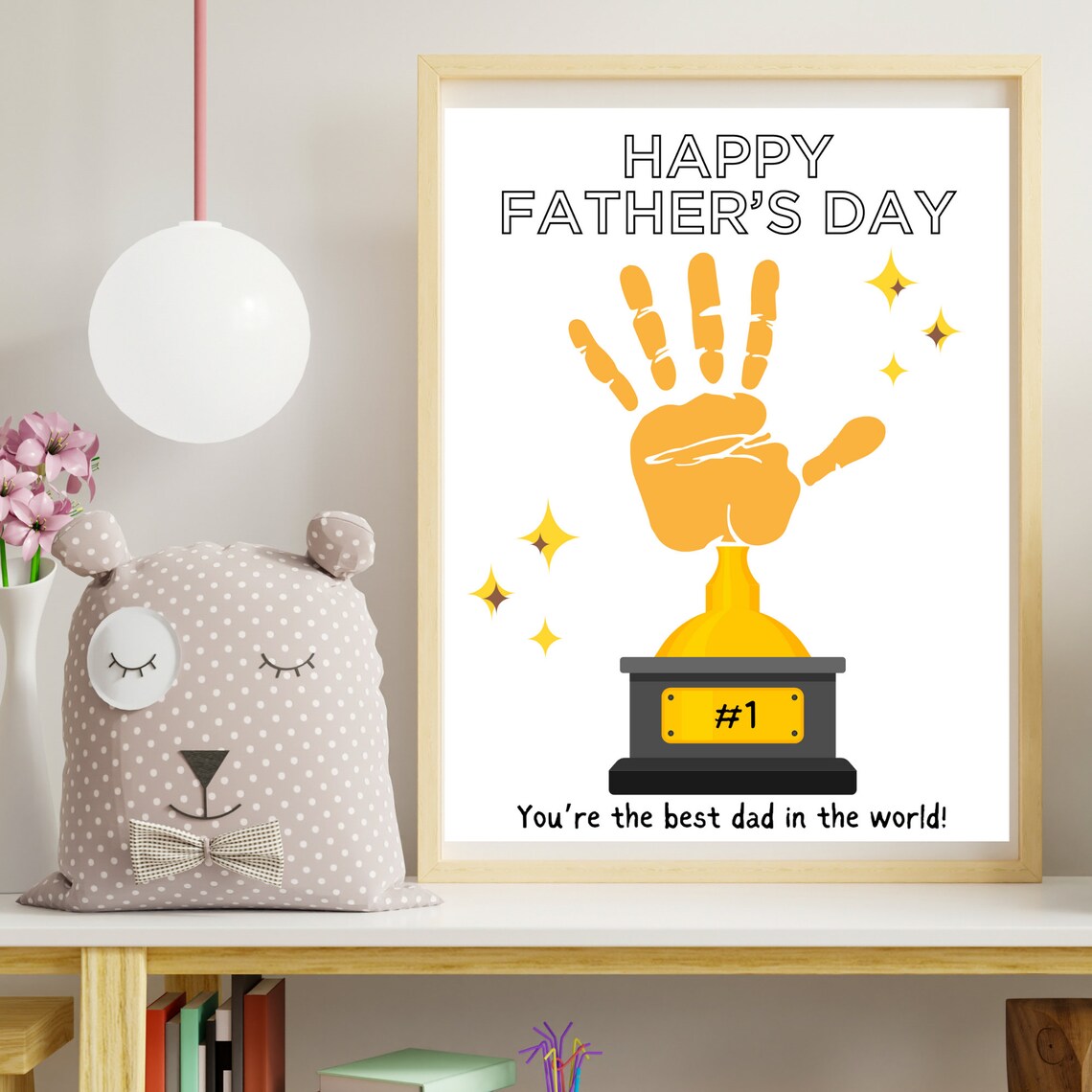 Fathers Day Handprint Art Meaningful Dad Gift, DIY Gift for Dad 1st ...
