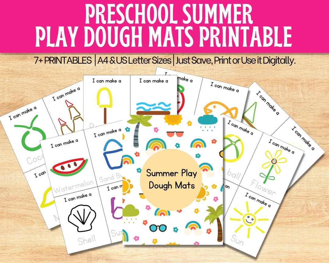Summer Play Dough Mats Preschool Sensory | Playdough Activities Summer ...