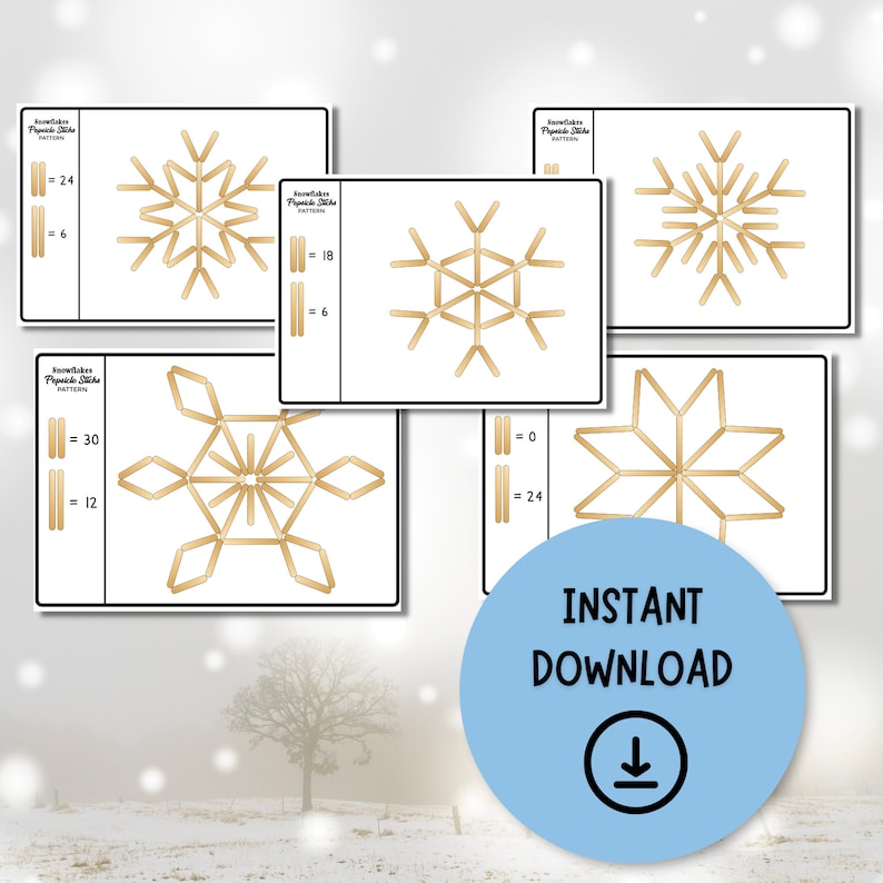 Snowflakes Popsicle Stick Art, Wooden Snowflakes Snowflake Favors ...