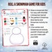 Roll A Snowman Game Christmas Dice Game Dice Game for Kids - Etsy