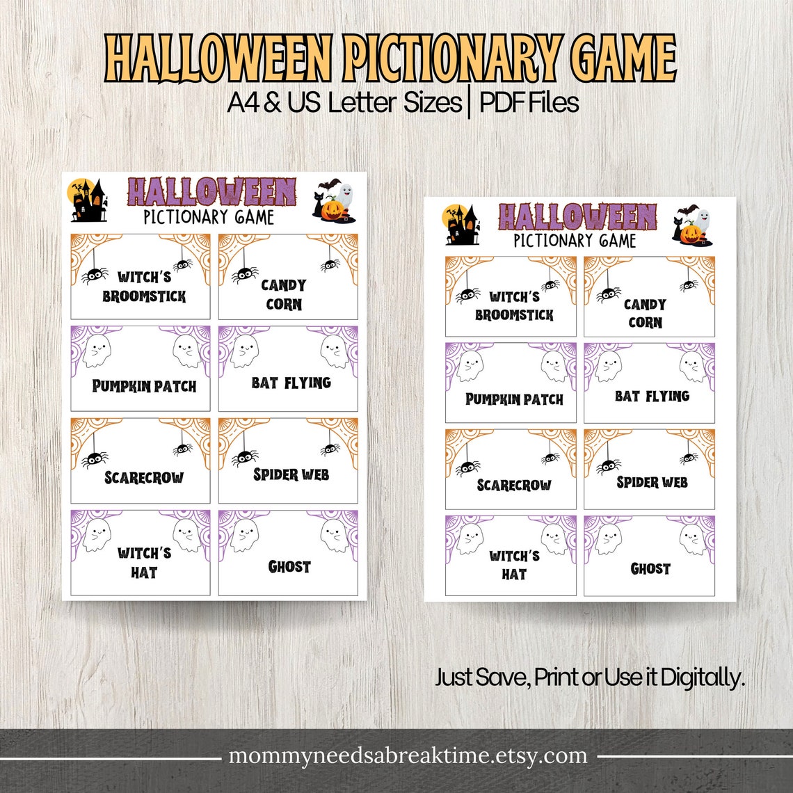 Halloween Pictionary Halloween Charades, Holiday Charades Teen ...