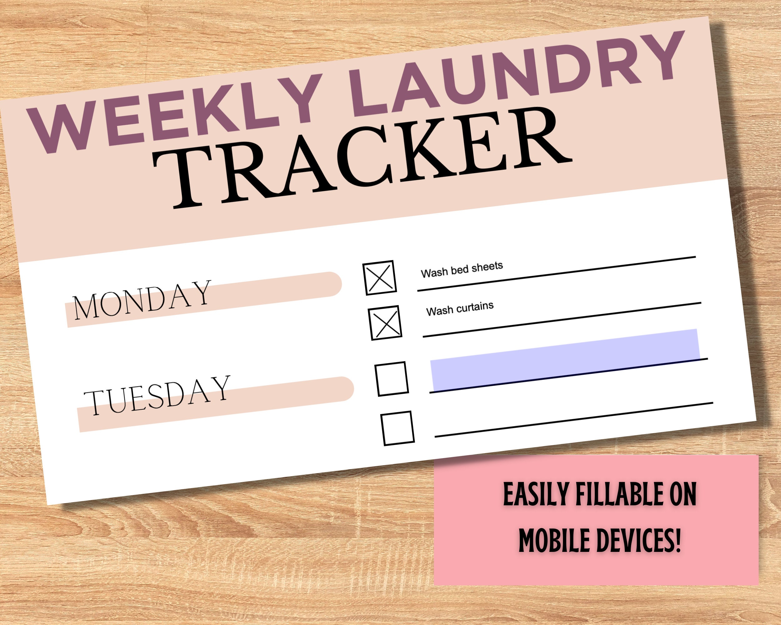 Laundry Schedule Laundry Checklist, Laundry Planner Laundry List ...