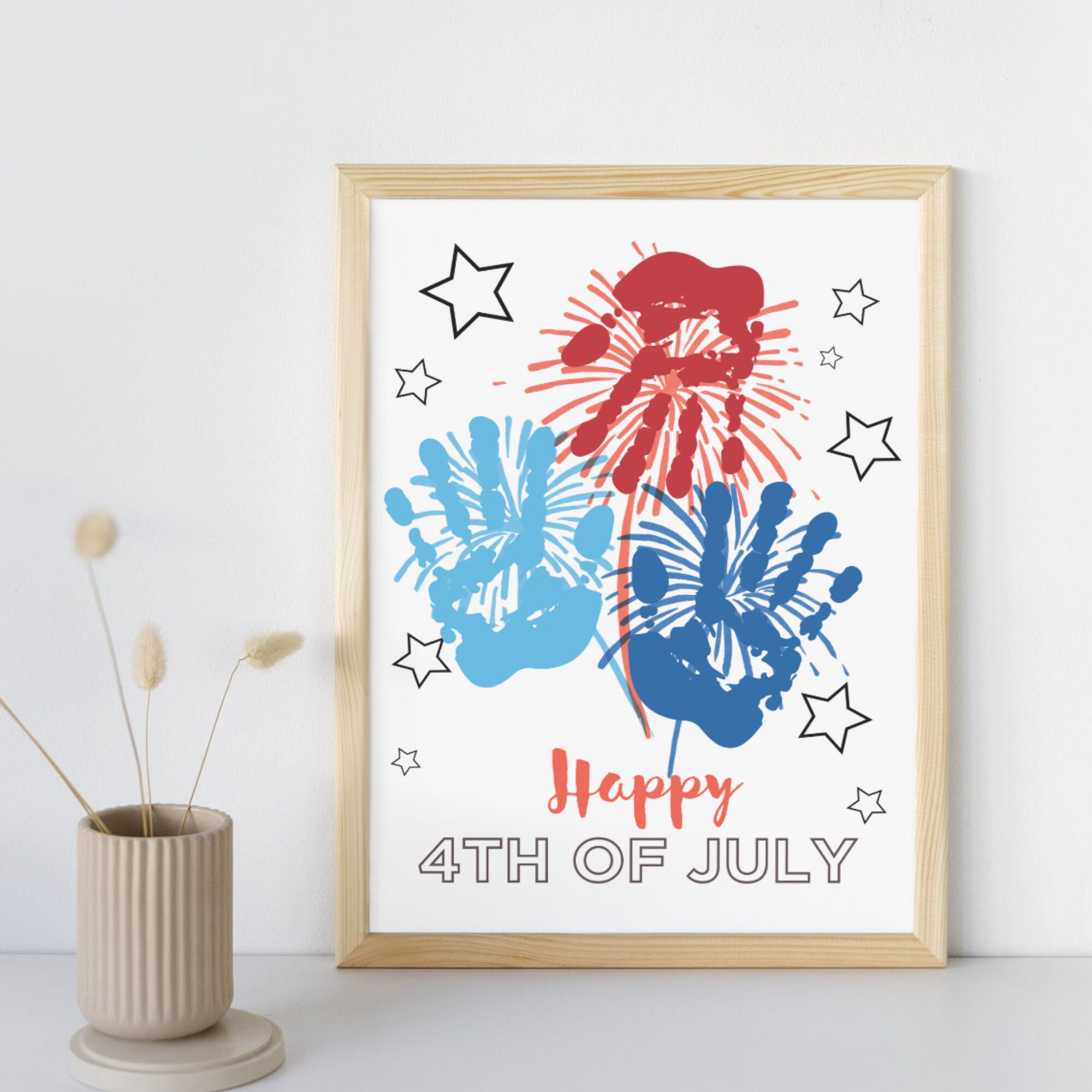 4th of July Handprint Art, Rocket Handprint Craft Happy 4th of July ...