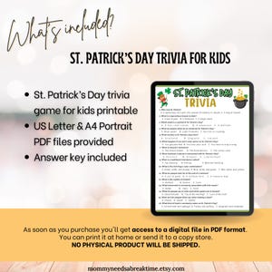 St Patricks Day Trivia Leprechaun Games, St Paddys Day Games, St ...