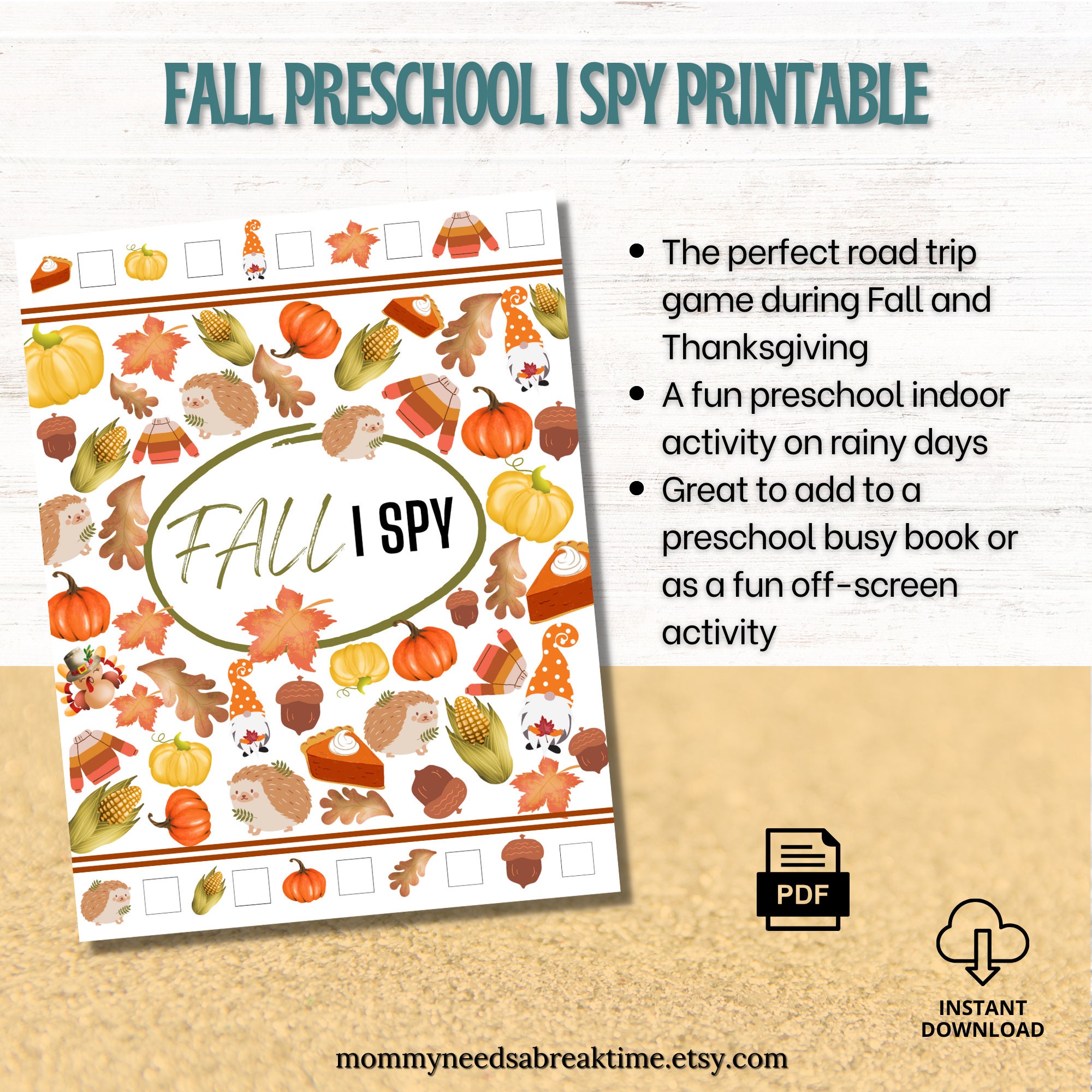 Fall I Spy Printable Road Trip Games | Fall Halloween Games Fall ...