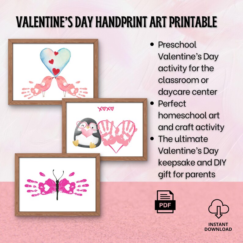 Valentines Day Handprint Art, Classroom Valentines Preschool, Love ...
