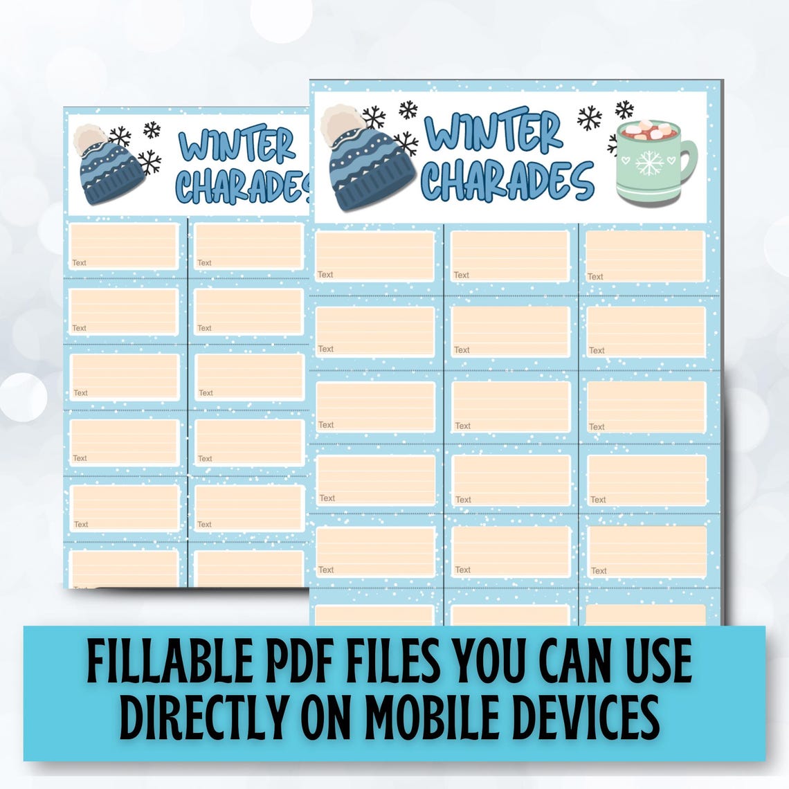 Winter Charades Winter Party Games, Winter Pictionary Family Reunion ...