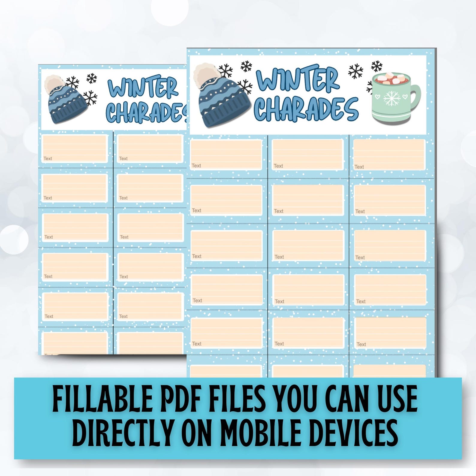 Winter Charades Winter Party Games, Winter Pictionary Family Reunion ...