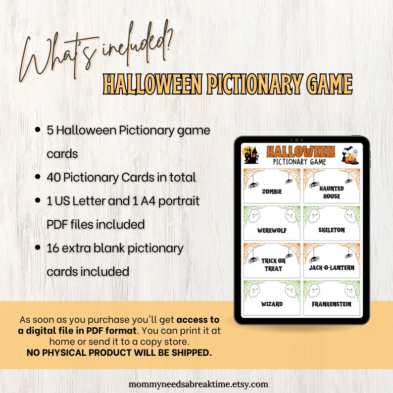 Halloween Pictionary Halloween Charades, Holiday Charades Teen ...