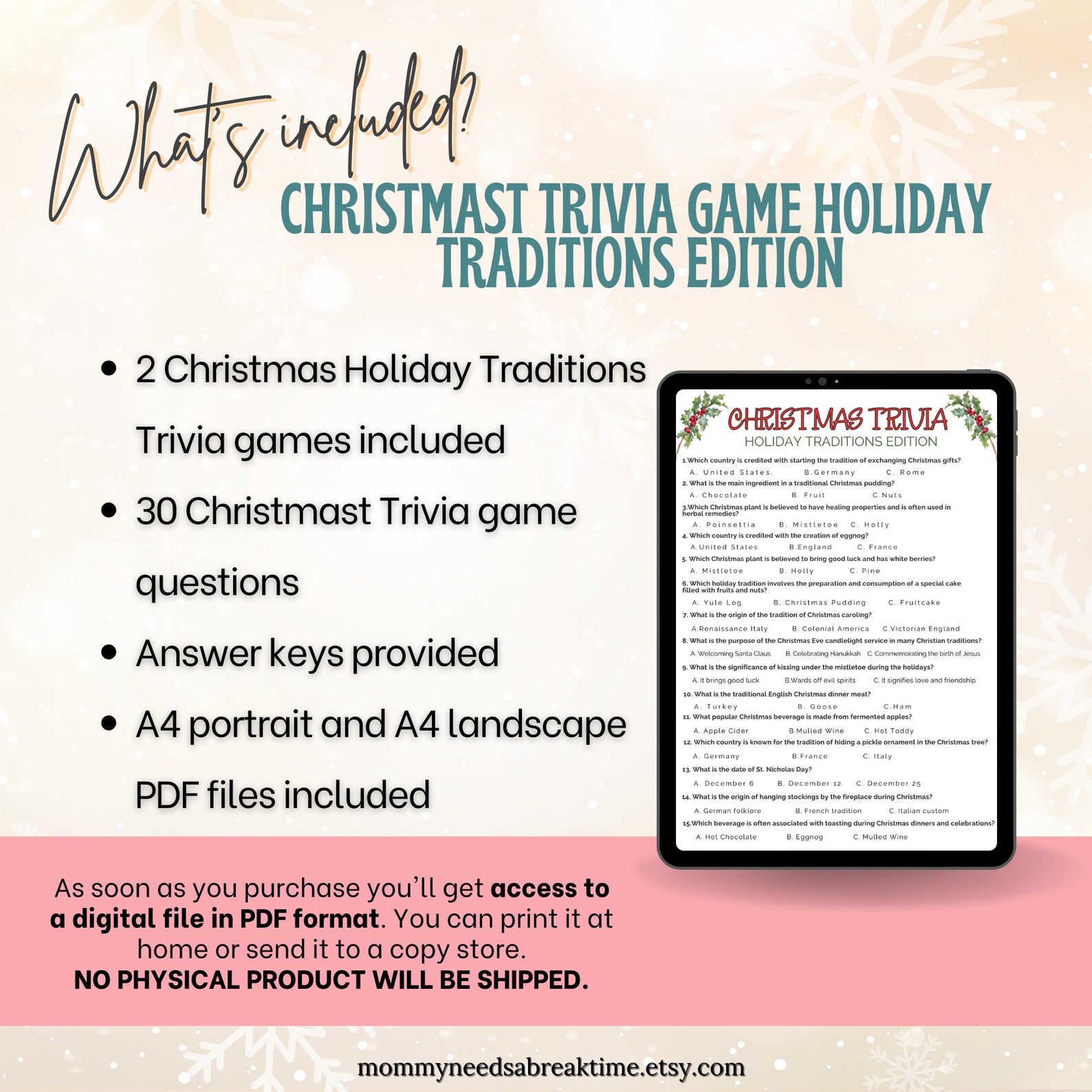 Christmas Trivia, Friendsmas Games, Christmas Around the World, Holiday ...