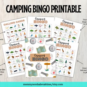 Camping Bingo Printables, Camping Party Game, Camping Party Favors ...