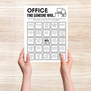 Office Find Someone Who Team Building Games, Find the Guest Bingo Team ...
