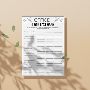 Office Think Fast Game Team Building Games, Coworker Games Workplace ...