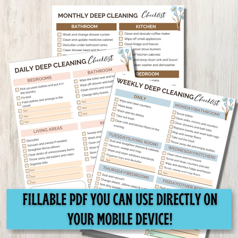 Deep Cleaning Checklist | Whole House Deep Cleaning Checklist | Cleaner ...