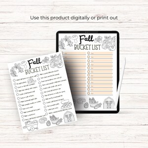 Fillable Fall Bucket List Printable, Fall Coloring Page Fall Activities ...