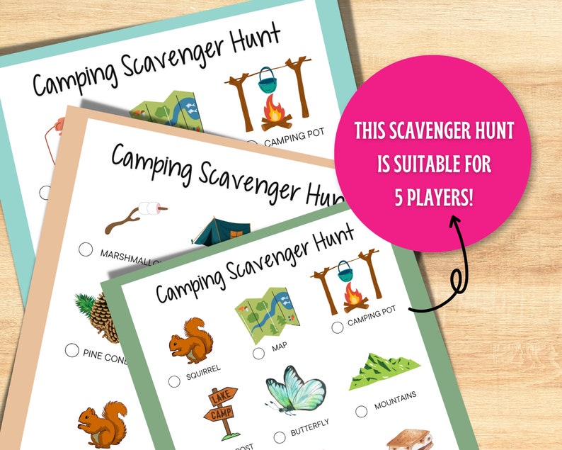 Camping Scavenger Hunt, Camping Activities, Preschool Camping Nature ...