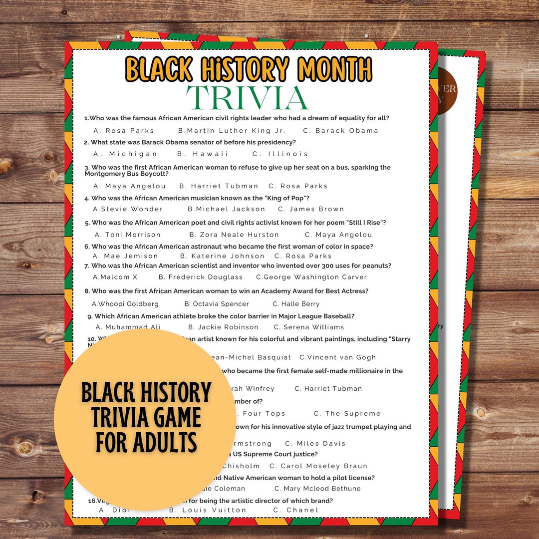 Black History Trivia Juneteenth Trivia | Black History Games Black ...