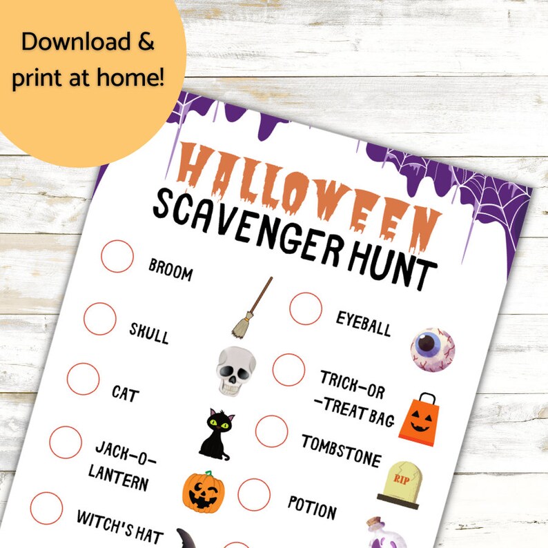 Halloween Scavenger Hunt Printable | Preschool Halloween Scavenger Hunt ...