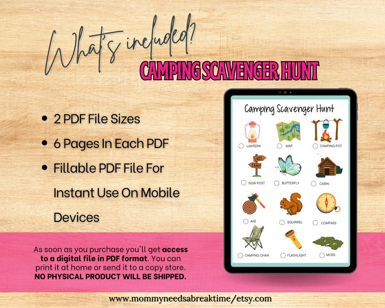 Camping Scavenger Hunt, Camping Activities, Preschool Camping Nature ...