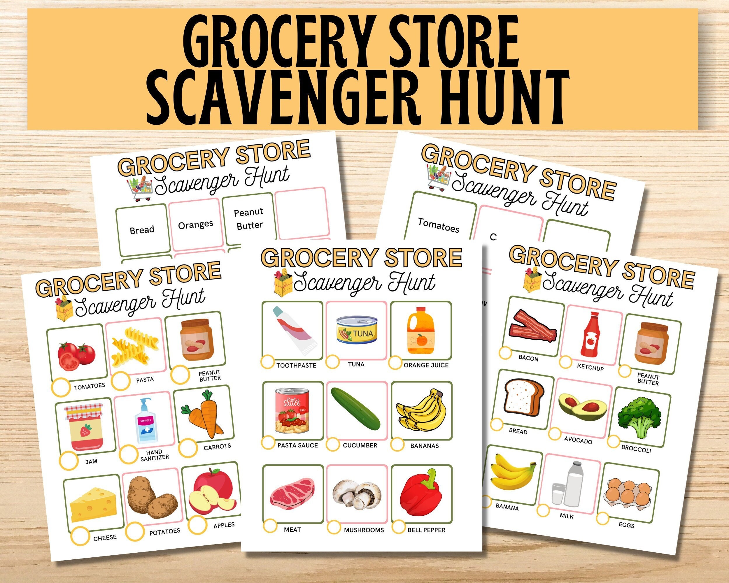 Grocery Store Scavenger Hunt Printable, Kids Scavenger Hunt Grocery ...